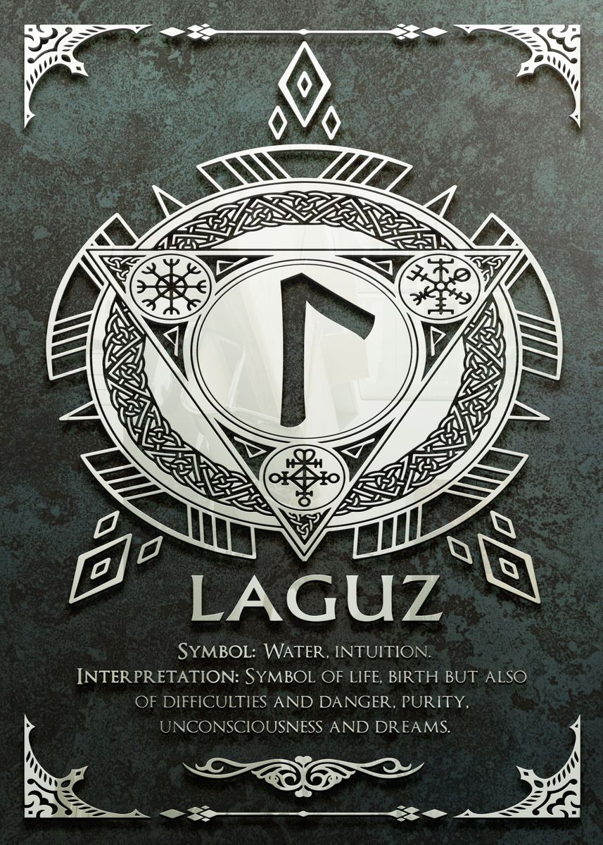 '21 LAGUZ The RUNES ORACLE' Poster, picture, metal print, paint by ...