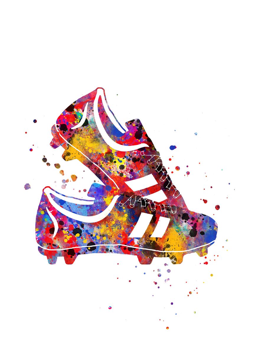 'Soccer shoes f' Poster by RosaliasArt | Displate