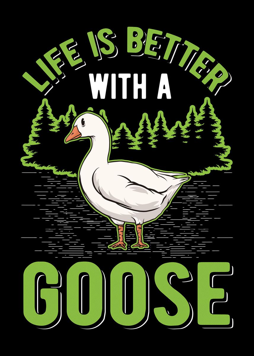 'Goose Farmer Geese Gift' Poster, picture, metal print, paint by ...