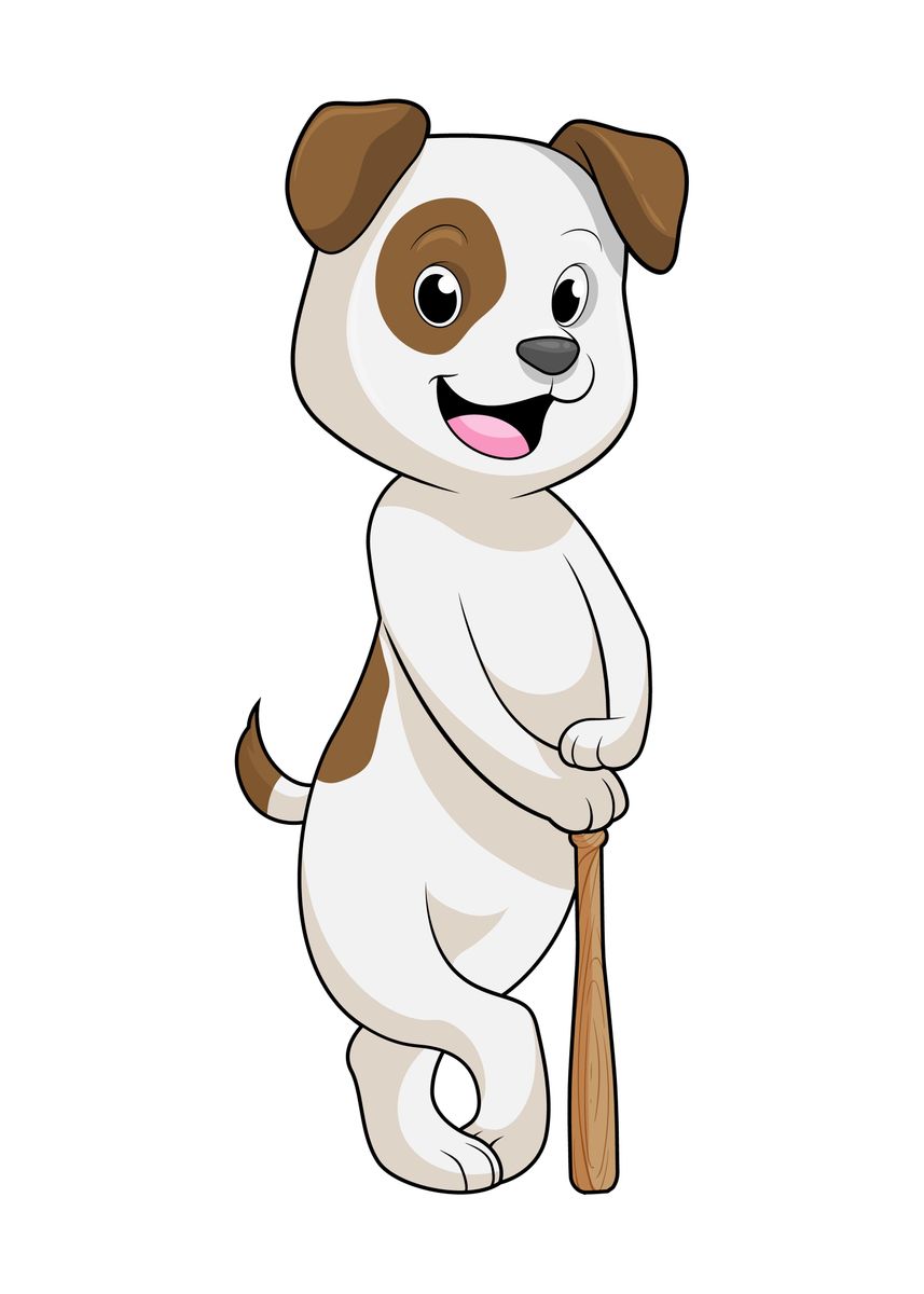 'Dog Baseball Baseball bat' Poster, picture, metal print, paint by ...