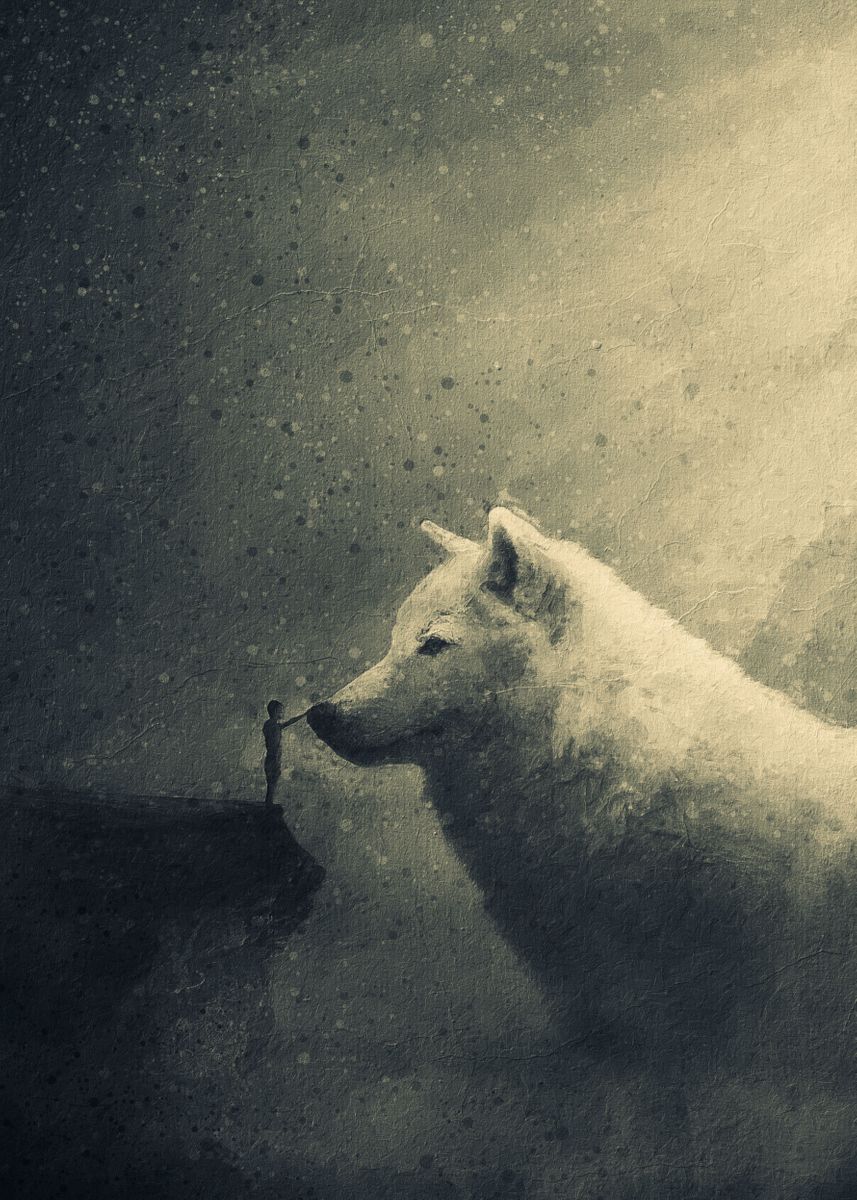 'my wolf friend' Poster, picture, metal print, paint by PsychoShadow ...