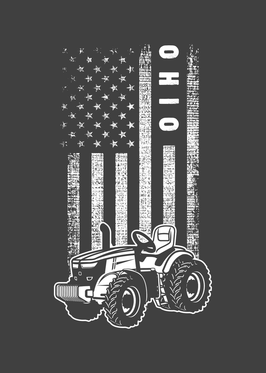 'Ohio Farmer Patriotic USA' Poster, picture, metal print, paint by ...