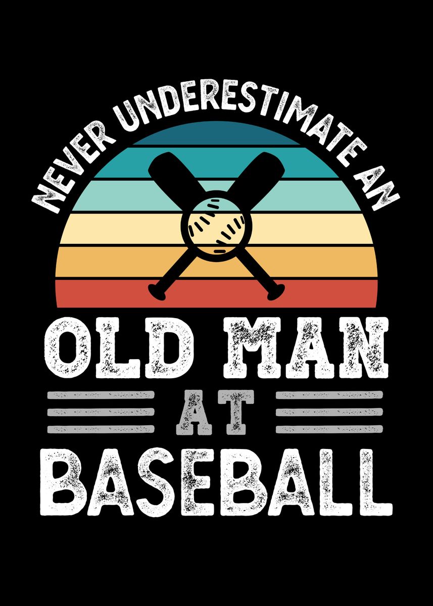 'Old Man at Baseball' Poster, picture, metal print, paint by Phil ...