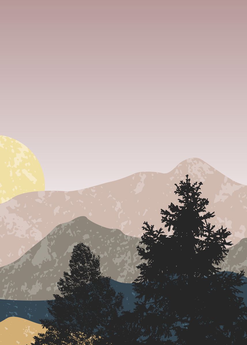 'Nature morning sun rise' Poster, picture, metal print, paint by Human ...