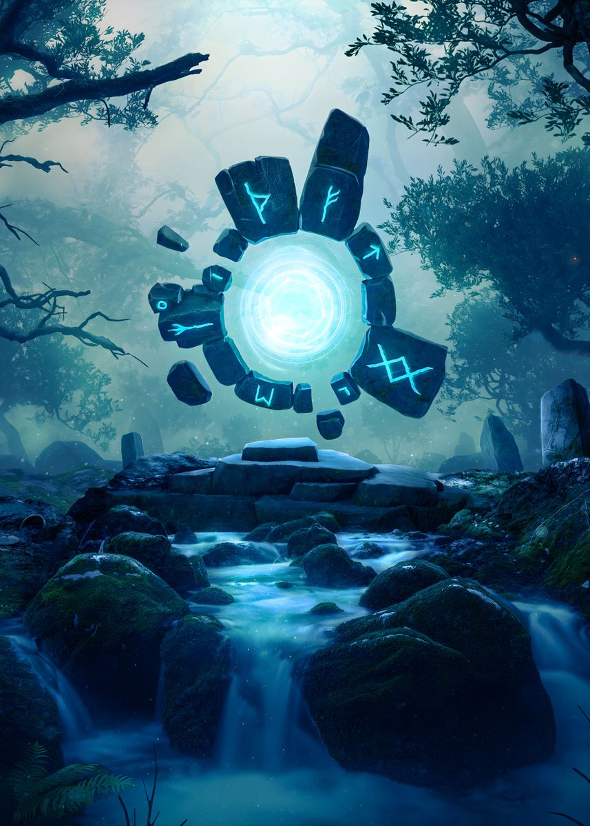 'Forest Runes' Poster, picture, metal print, paint by Benny Productions ...