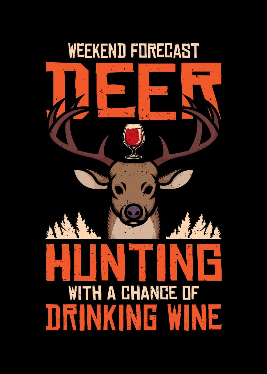 'Deer Hunter' Poster, picture, metal print, paint by Sebastian Wünsche ...