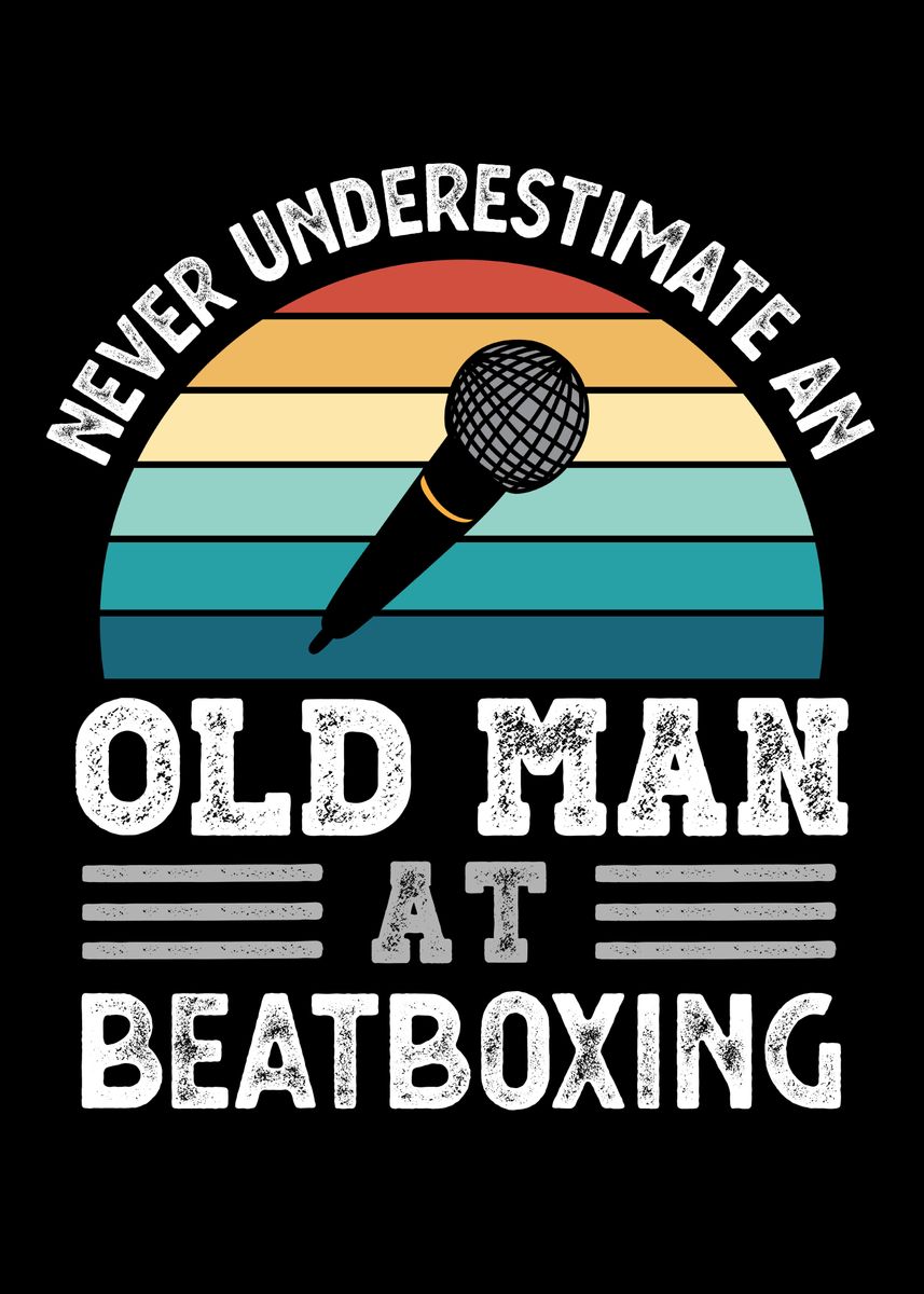 'Old Man at Beatboxing' Poster, picture, metal print, paint by Phil ...