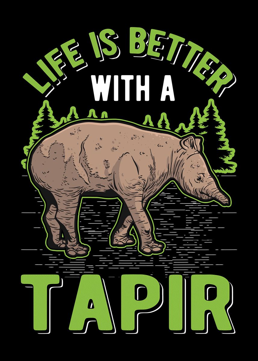 'Mountain Tapir Gift' Poster, picture, metal print, paint by ...