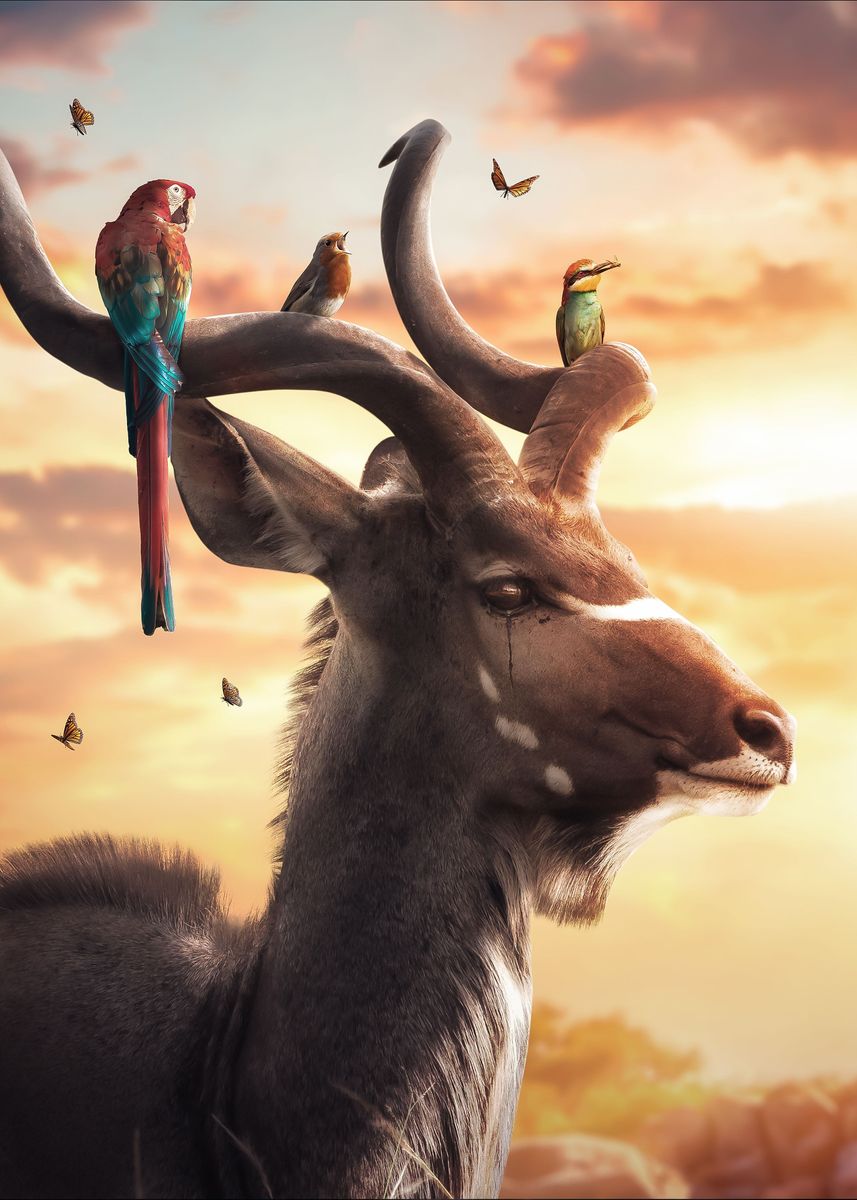 'Kudu Gang' Poster, picture, metal print, paint by Zenz | Displate