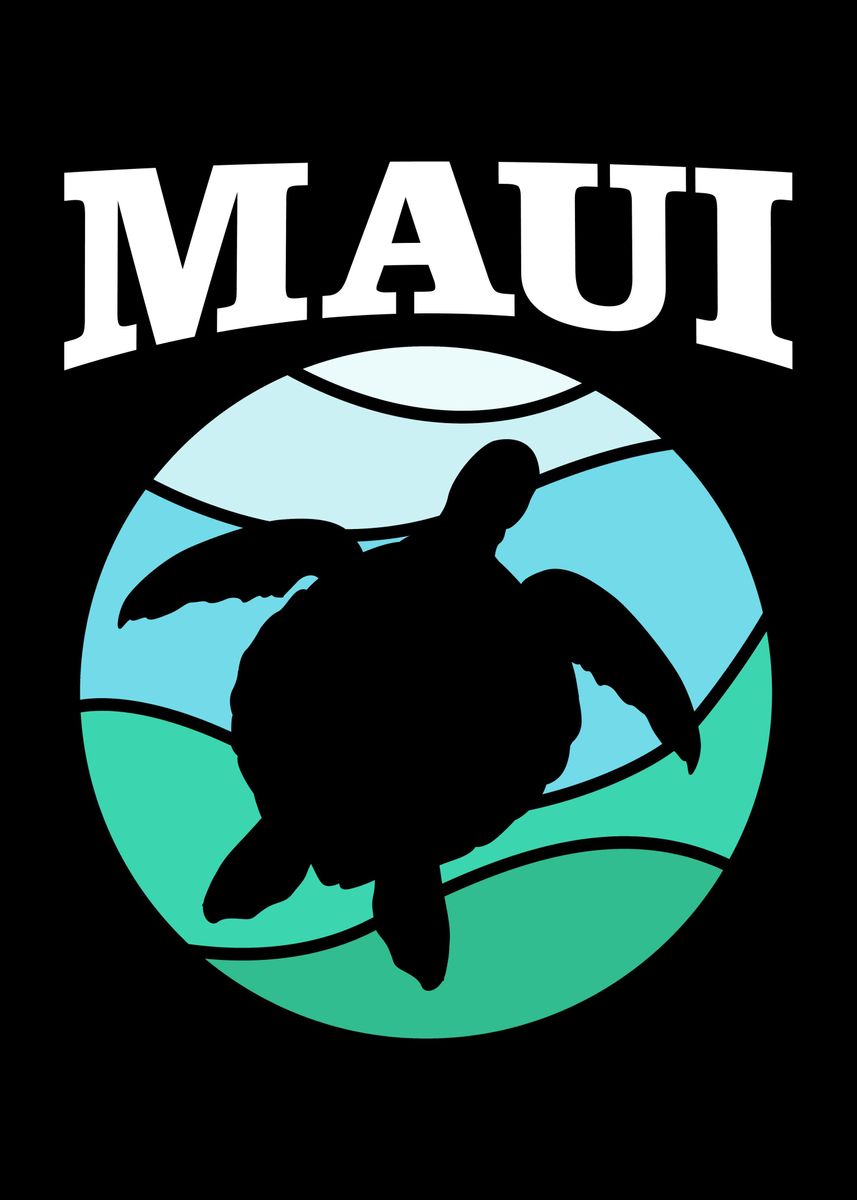 'Sea Turtle Maui' Poster, picture, metal print, paint by FunnyGifts ...