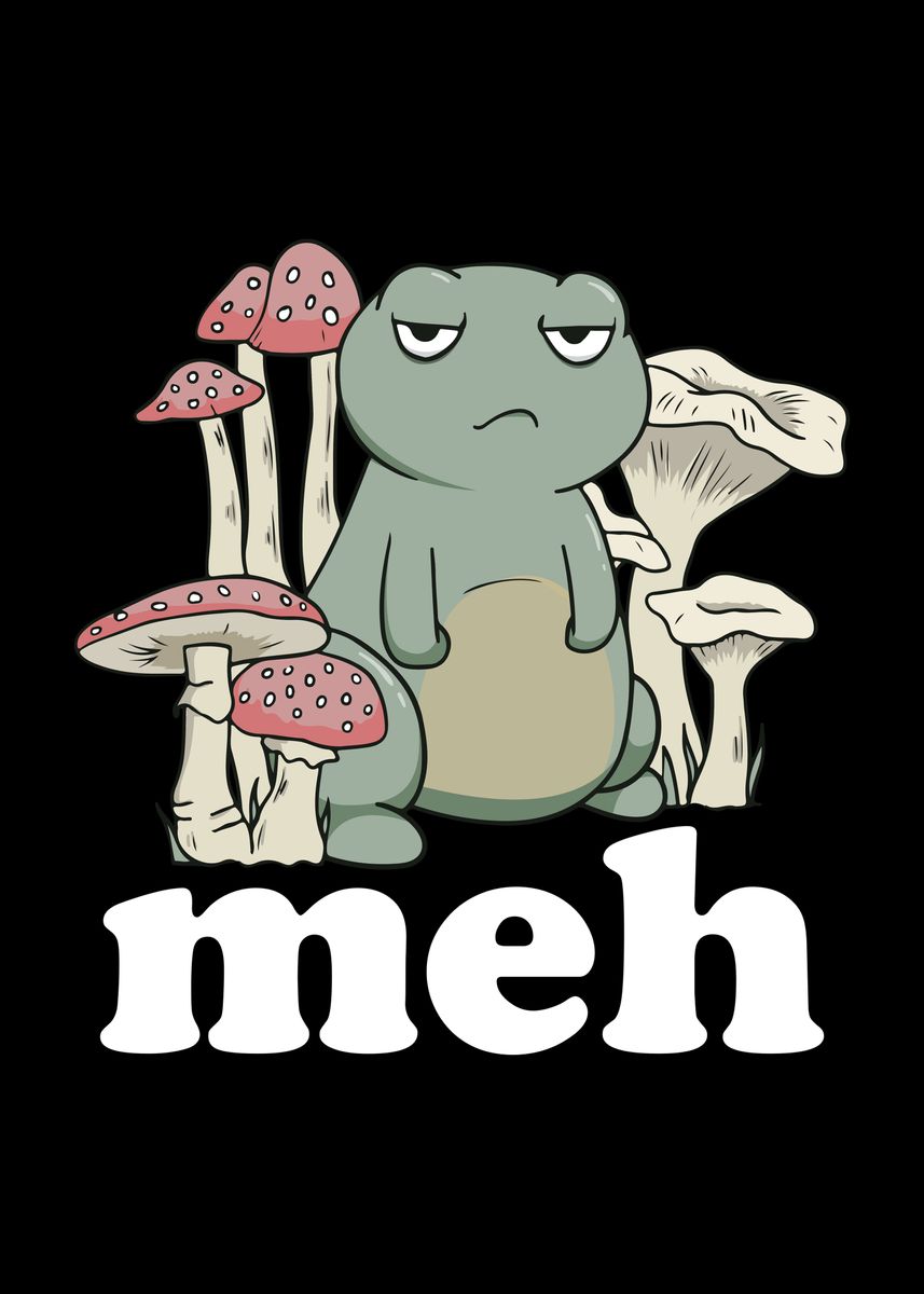 'Funny Frog Meh' Poster, picture, metal print, paint by AestheticAlex ...