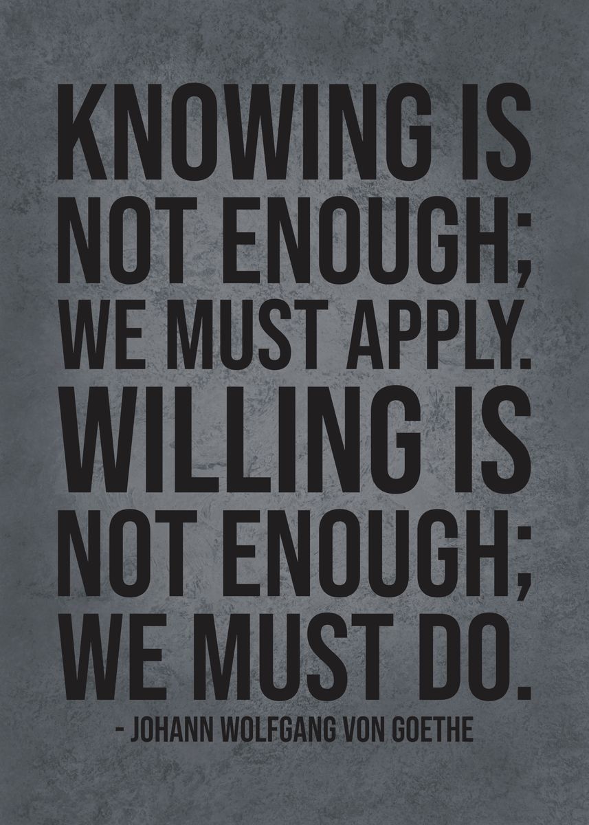 'Knowing Is Not Enough' Poster, picture, metal print, paint by CHAN ...