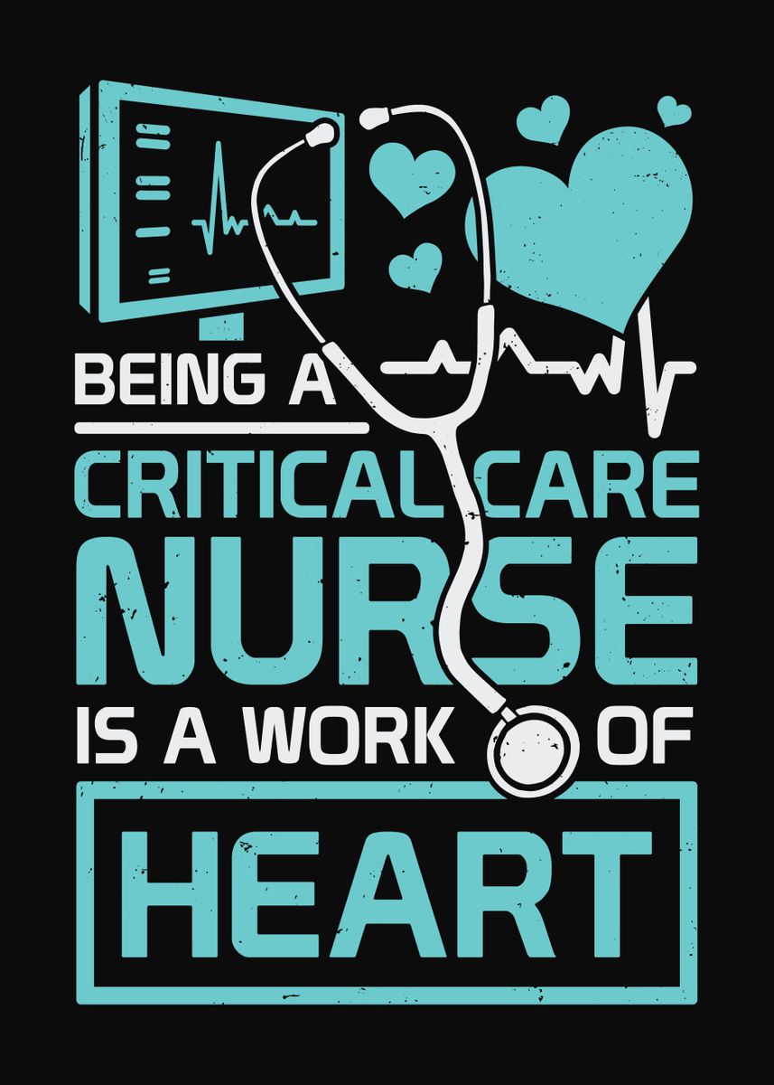 'Critical Care Nurse Design' Poster, picture, metal print, paint by ...