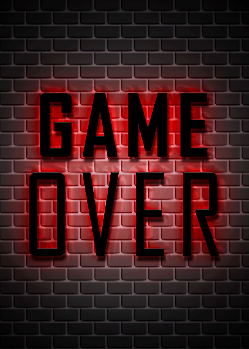 'Game Over' Poster, picture, metal print, paint by Retro Football ...
