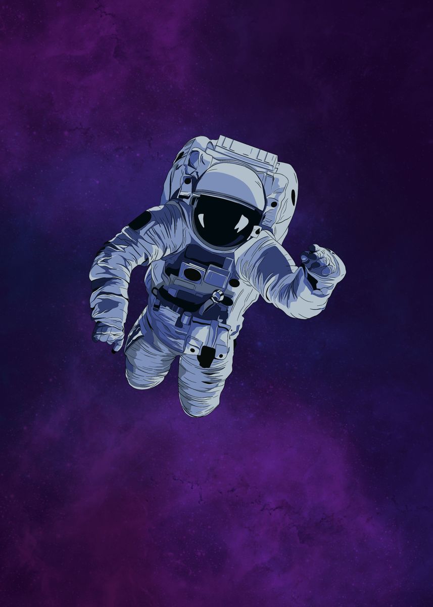 'Galactic Cosmonaut' Poster, picture, metal print, paint by holailustra ...