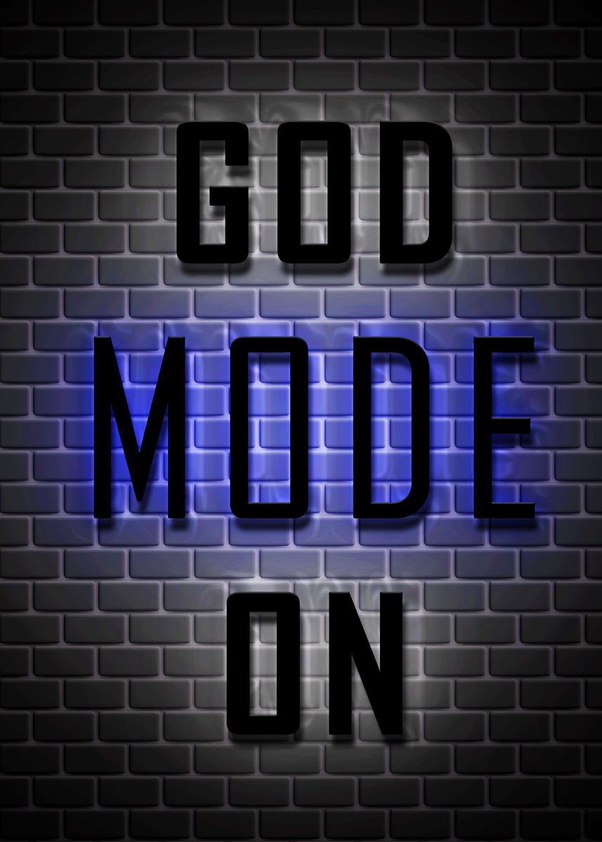 'God mode on' Poster, picture, metal print, paint by Retro Football ...