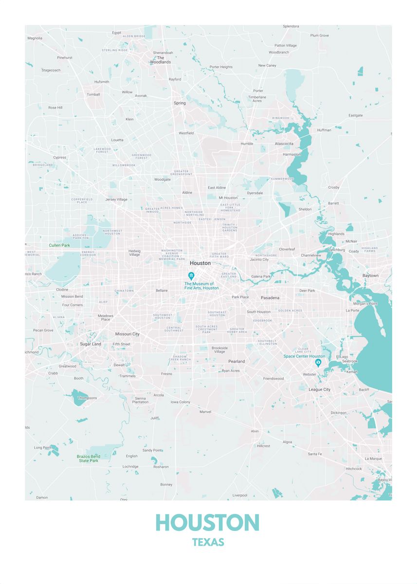 'Poster Houston' Poster by Ricardo Costa | Displate