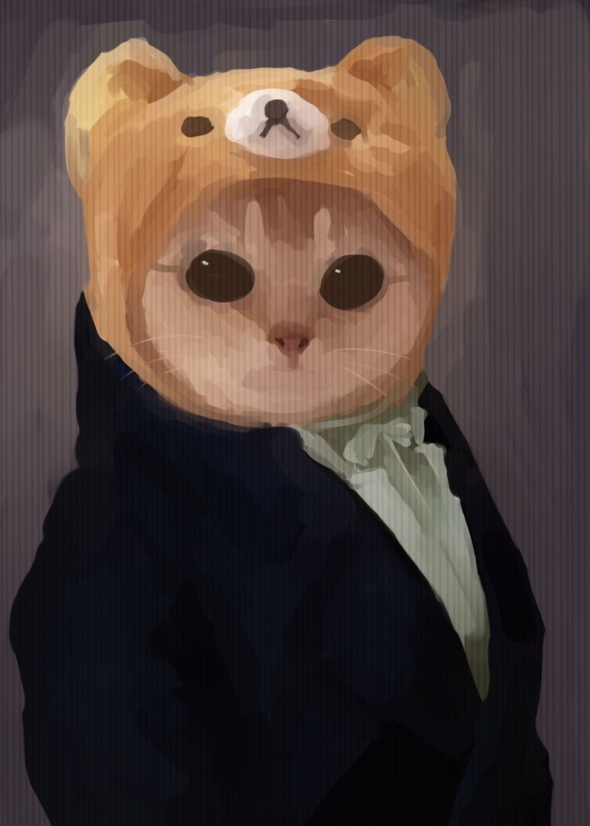 'cat rennaissance' Poster, picture, metal print, paint by eunoia | Displate