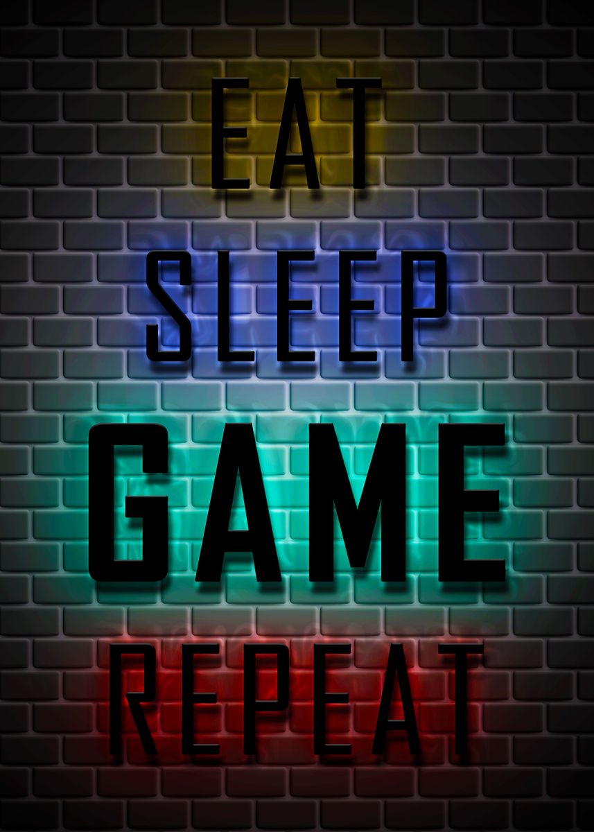 'Eat Sleep Game Repeat' Poster by Retro Football | Displate