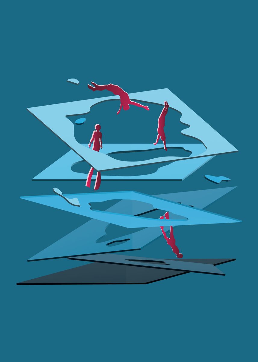 'Crazy Jumping' Poster, picture, metal print, paint by Cat Coconut ...