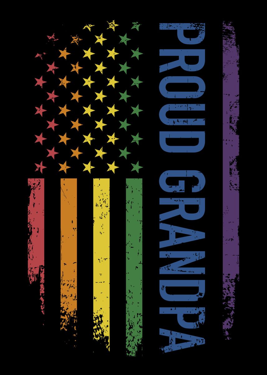 'Proud grandpa with US rain' Poster, picture, metal print, paint by ...
