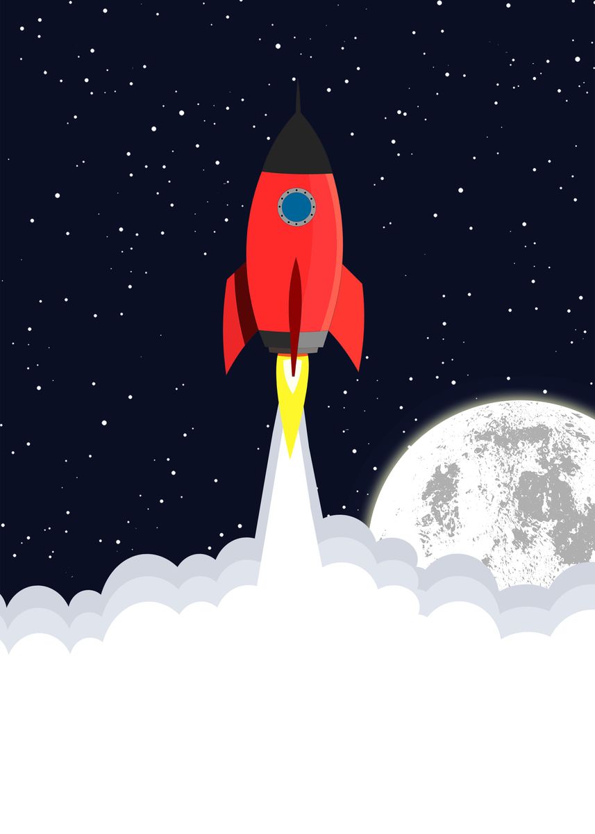 'Rocket blast off' Poster, picture, metal print, paint by HomeStead ...