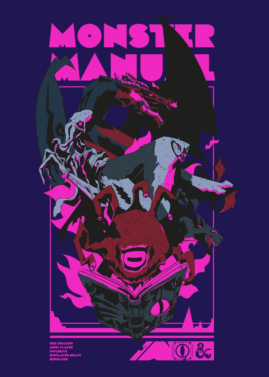 'Monster Manual' Poster, picture, metal print, paint by Dungeons and ...