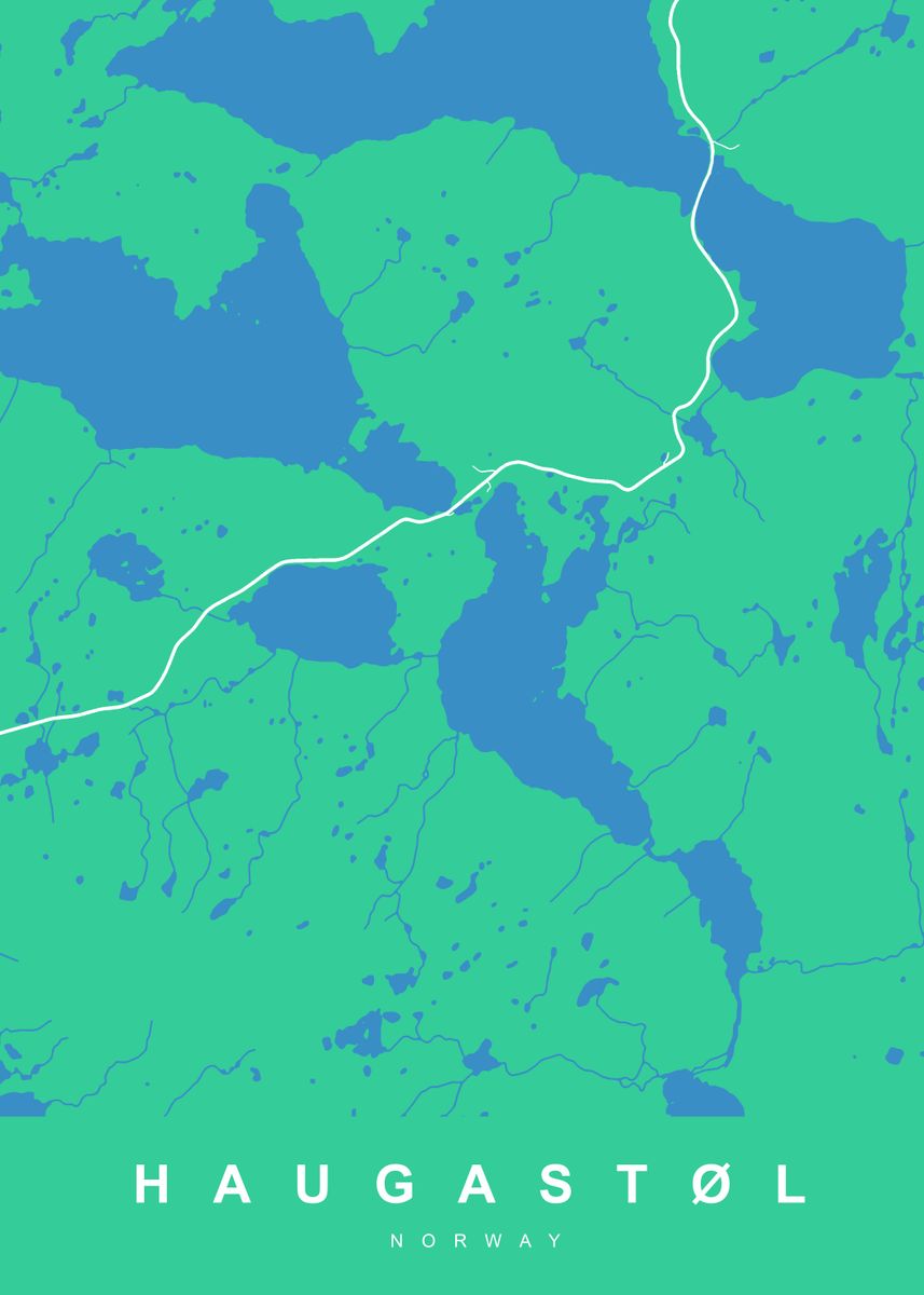 'HAUGASTOL Map NORWAY ' Poster by UrbanMaps | Displate