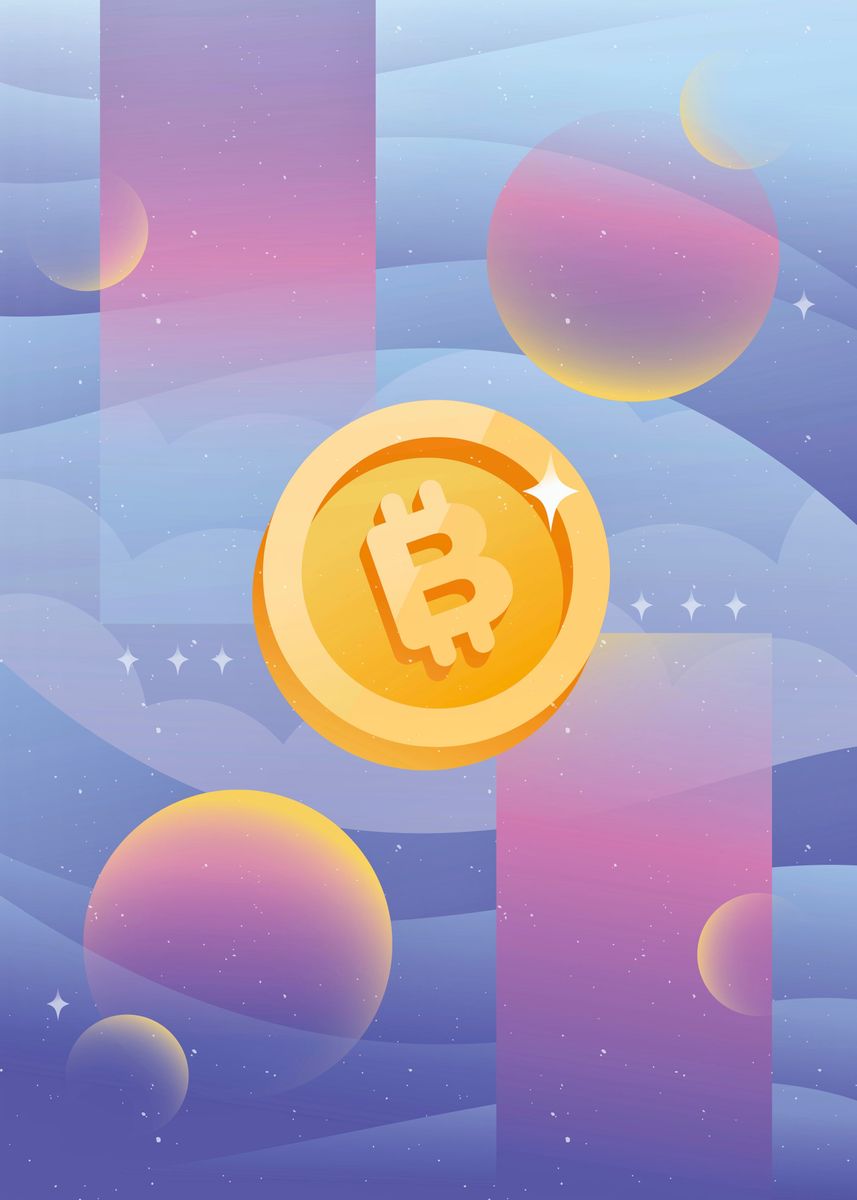 'Bitcoin logo floating' Poster, picture, metal print, paint by Simon ...