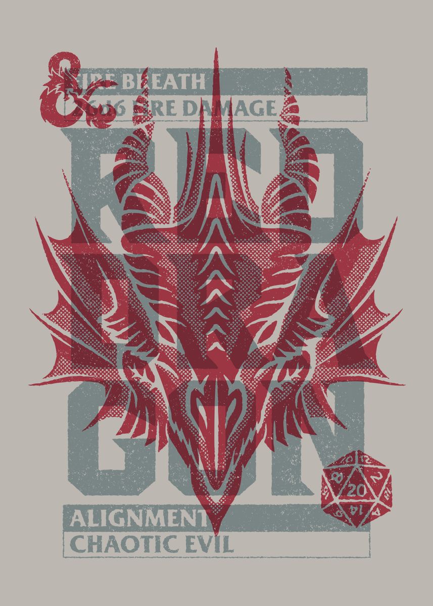 'Chaotic Evil' Poster, picture, metal print, paint by Dungeons and ...