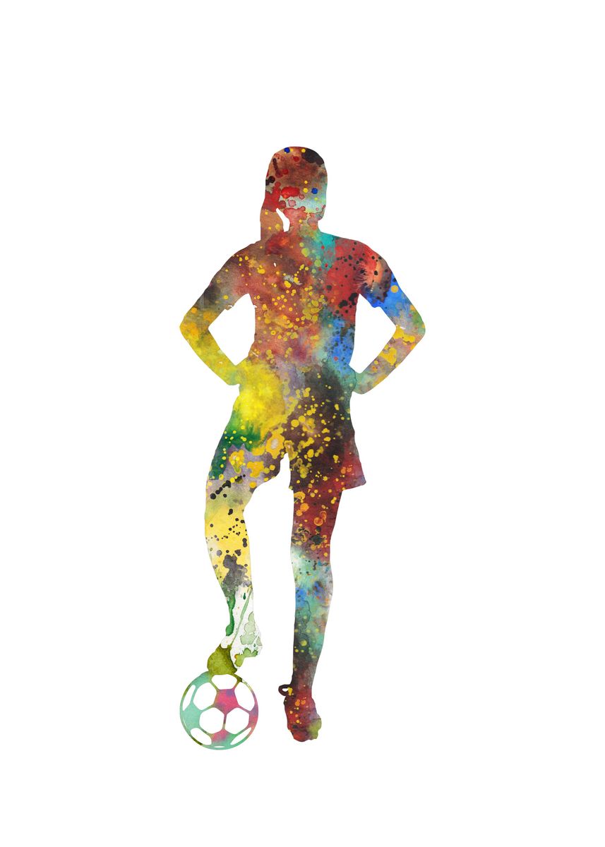 'Football player ' Poster, picture, metal print, paint by RosaliasArt ...