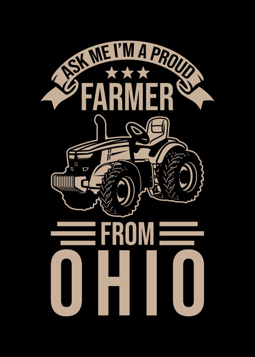 'Ohio Farmer' Poster, picture, metal print, paint by schmugo | Displate
