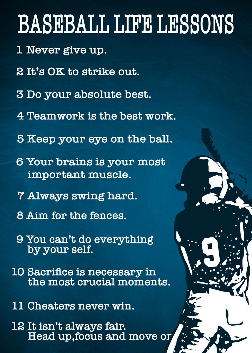 'Baseball life lessons' Poster, picture, metal print, paint by Lardis ...