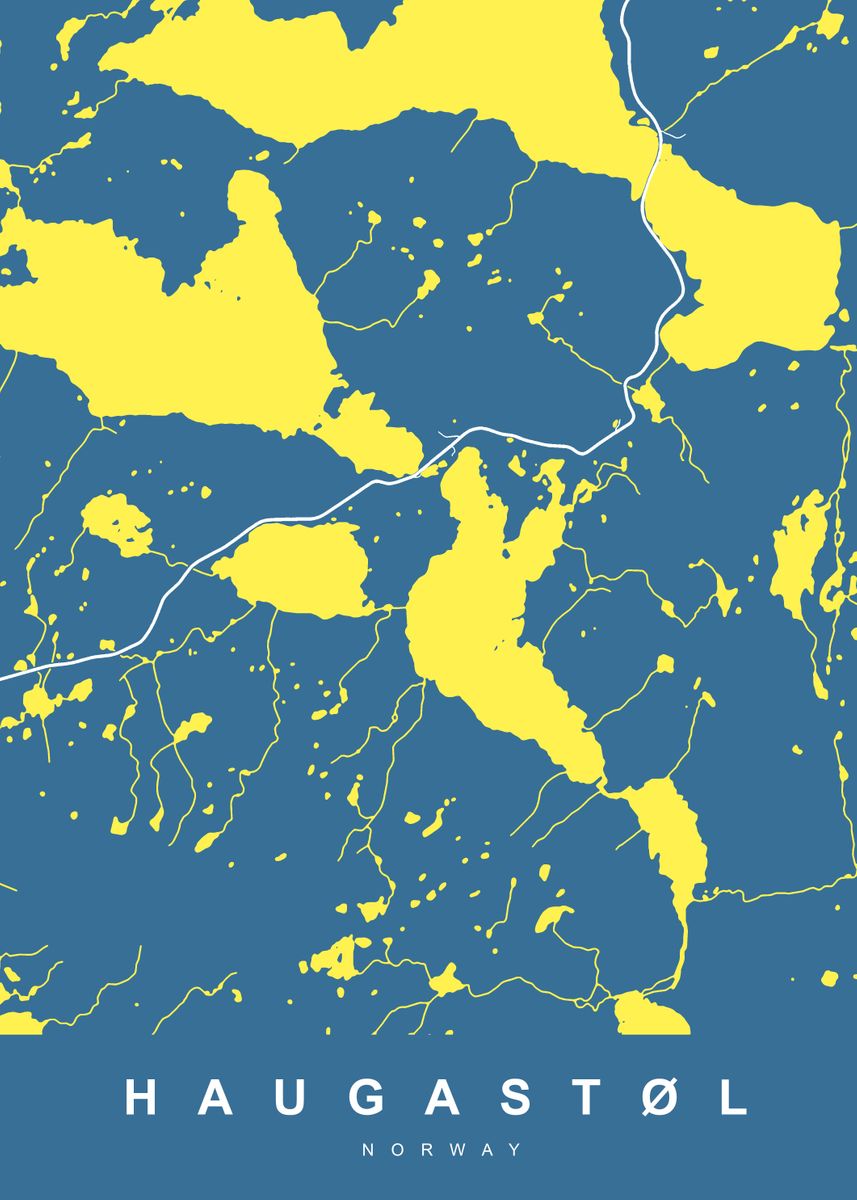 'HAUGASTOL Map NORWAY ' Poster by UrbanMaps | Displate
