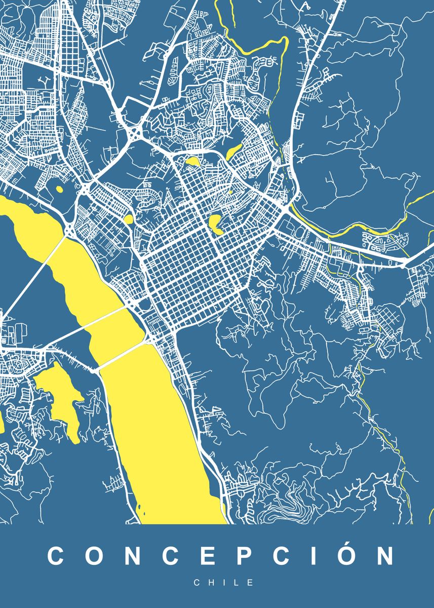 'CONCEPCION Map CHILE' Poster by UrbanMaps | Displate