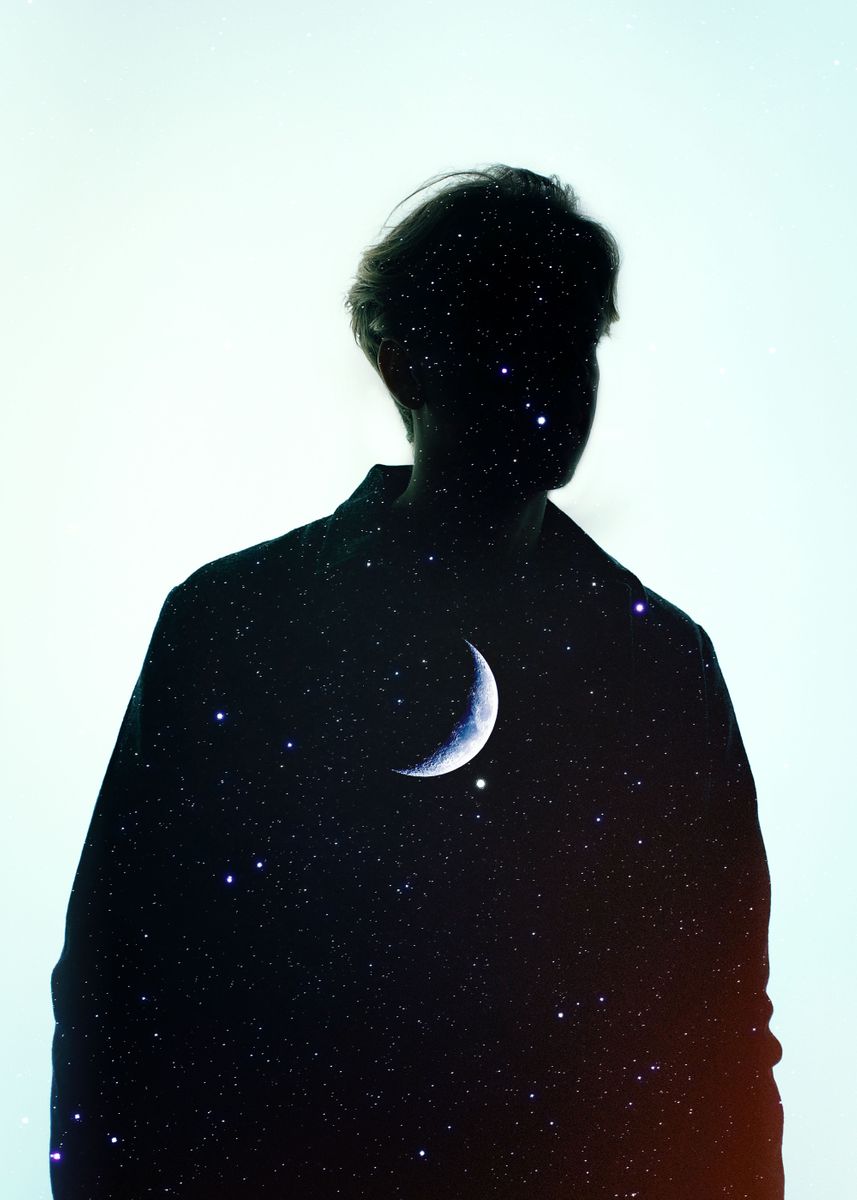 'Moon Boy' Poster, picture, metal print, paint by seam less | Displate