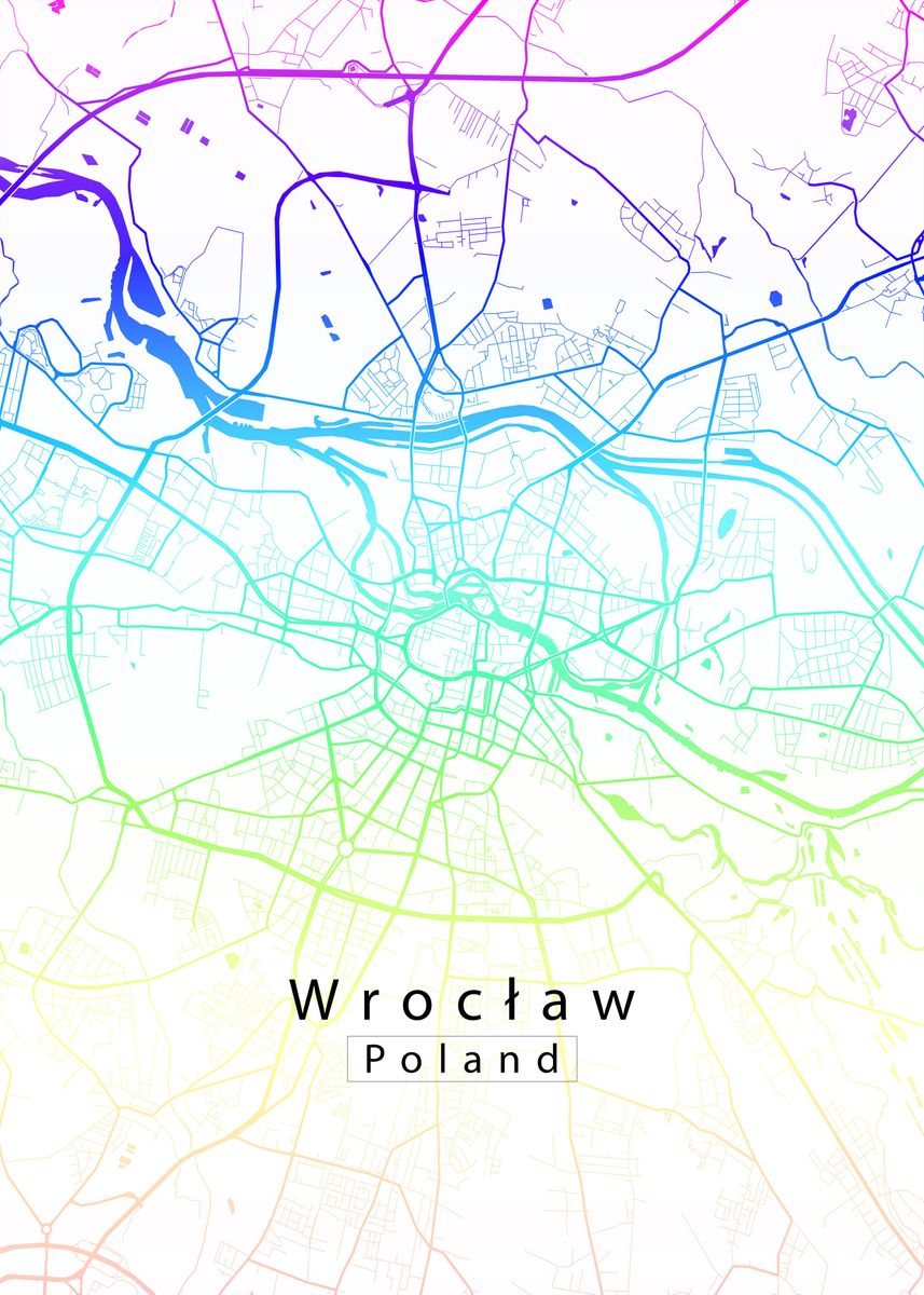 'Wroclaw City Map' Poster by Robin Niemczyk | Displate