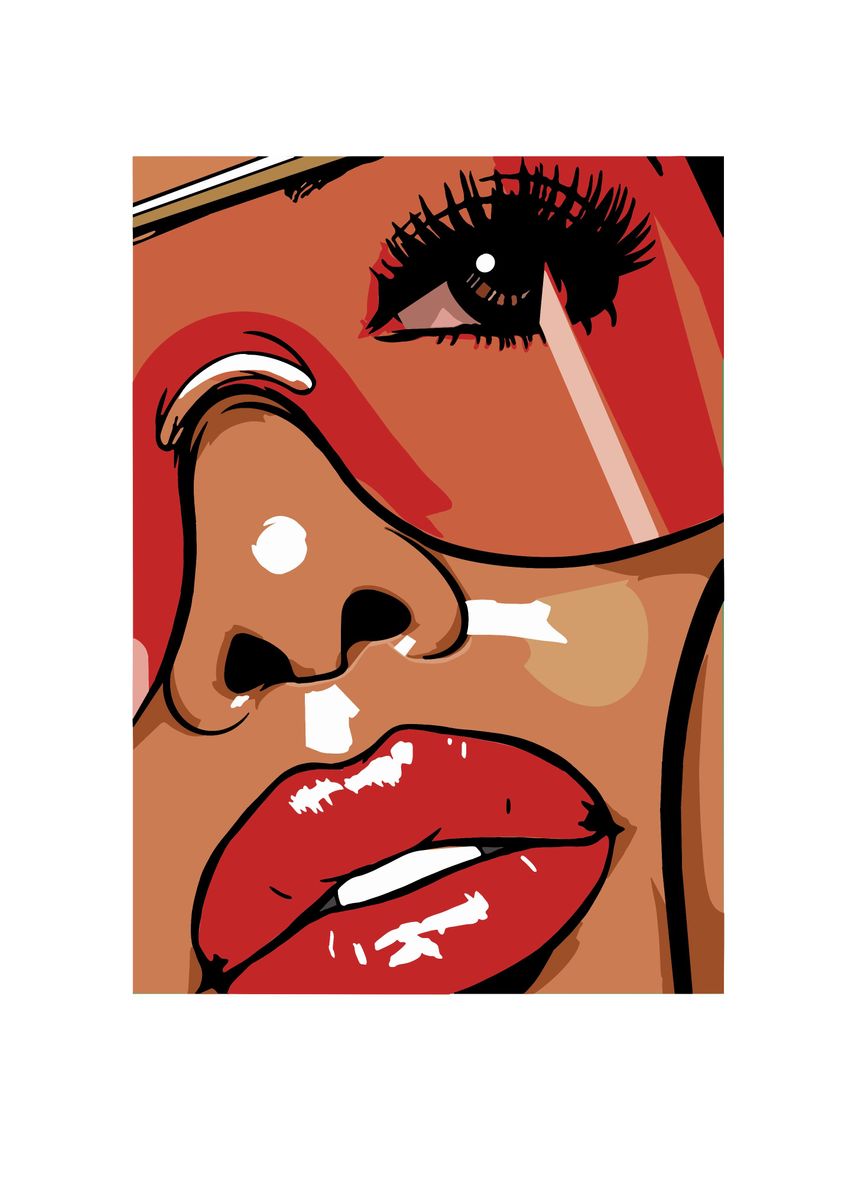 'Lip' Poster, picture, metal print, paint by Karin Studio | Displate