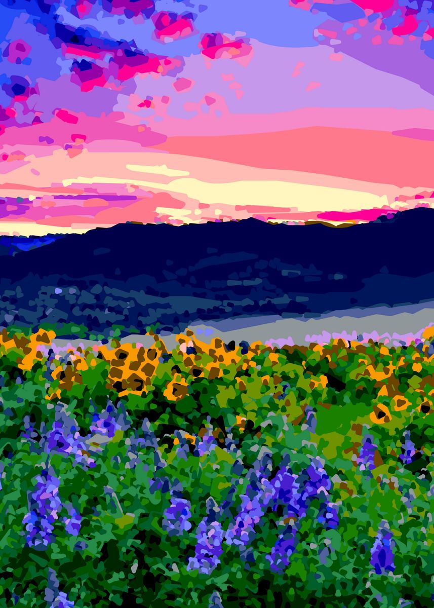 'scenery art' Poster, picture, metal print, paint by erma wati | Displate