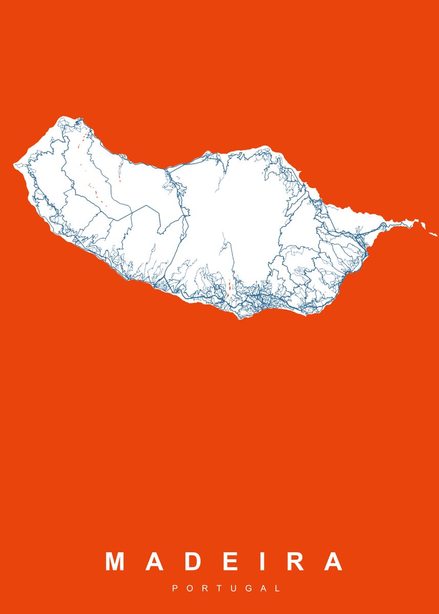 'MADEIRA Map PORTUGAL' Poster by UrbanMaps | Displate