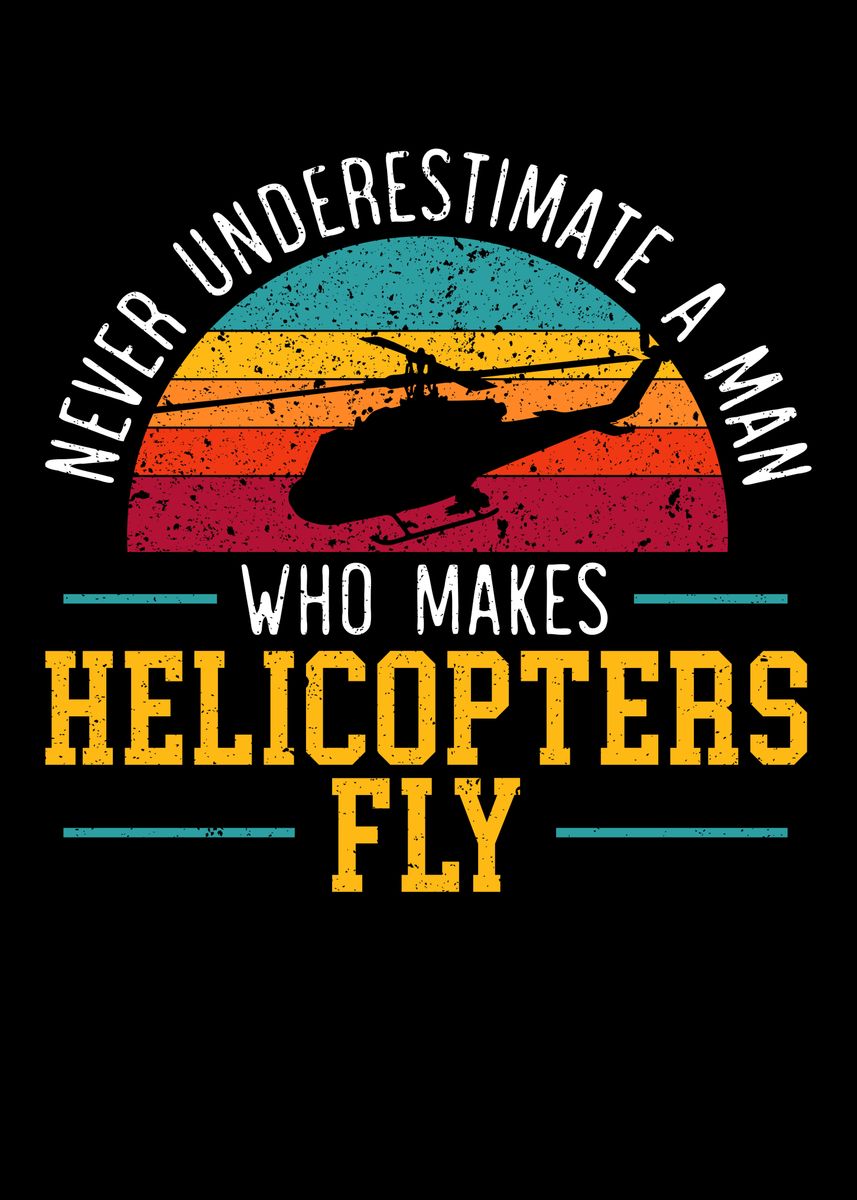 'Helicopter Pilot' Poster, picture, metal print, paint by NAO | Displate