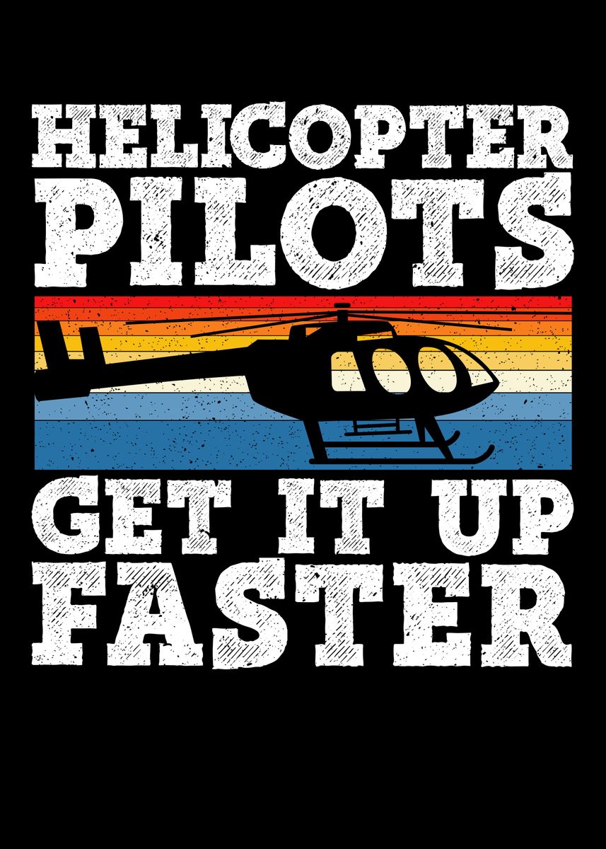 'Helicopter Pilot' Poster, picture, metal print, paint by NAO | Displate