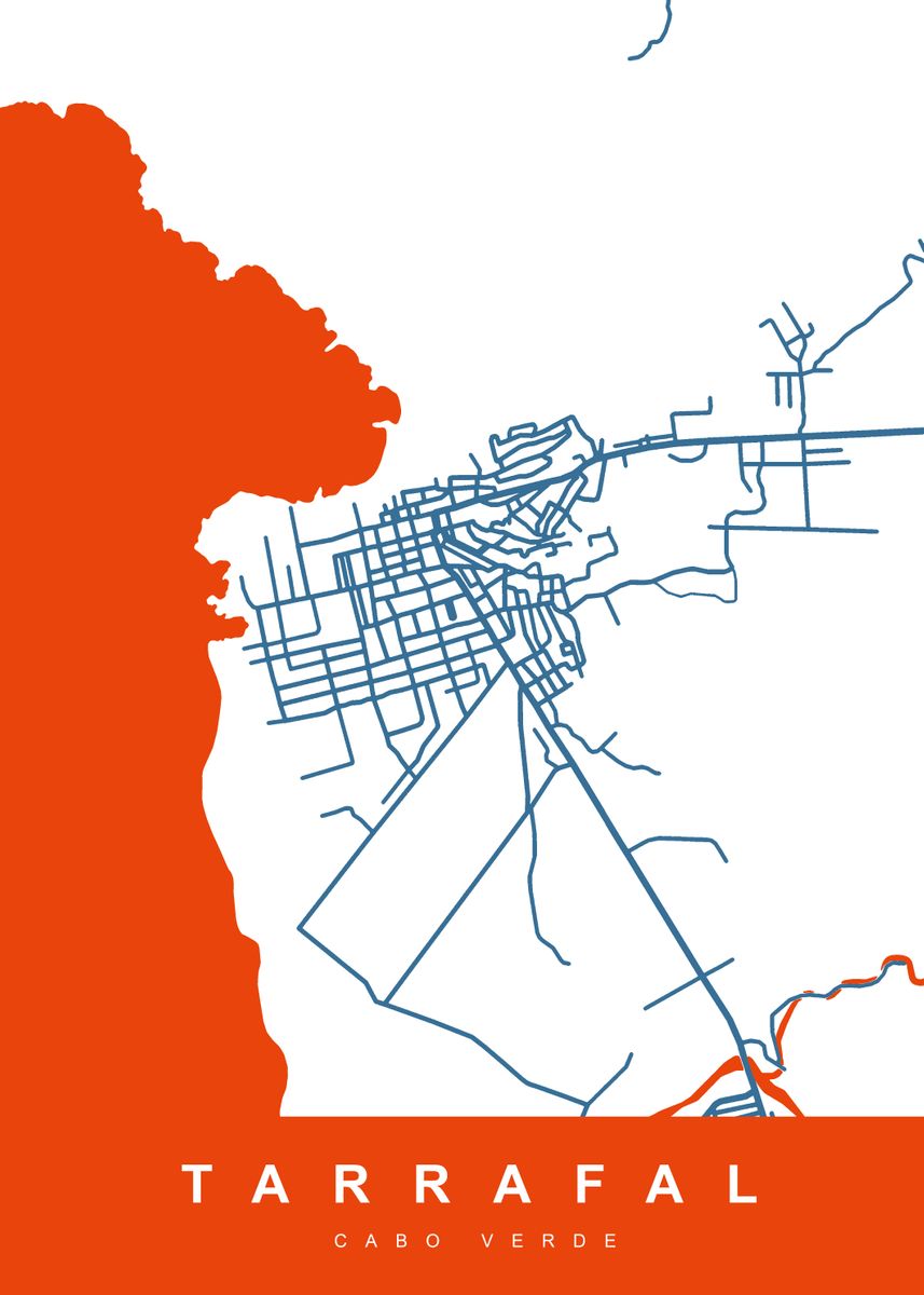 'TARRAFAL Map CABO VERDE' Poster, picture, metal print, paint by ...
