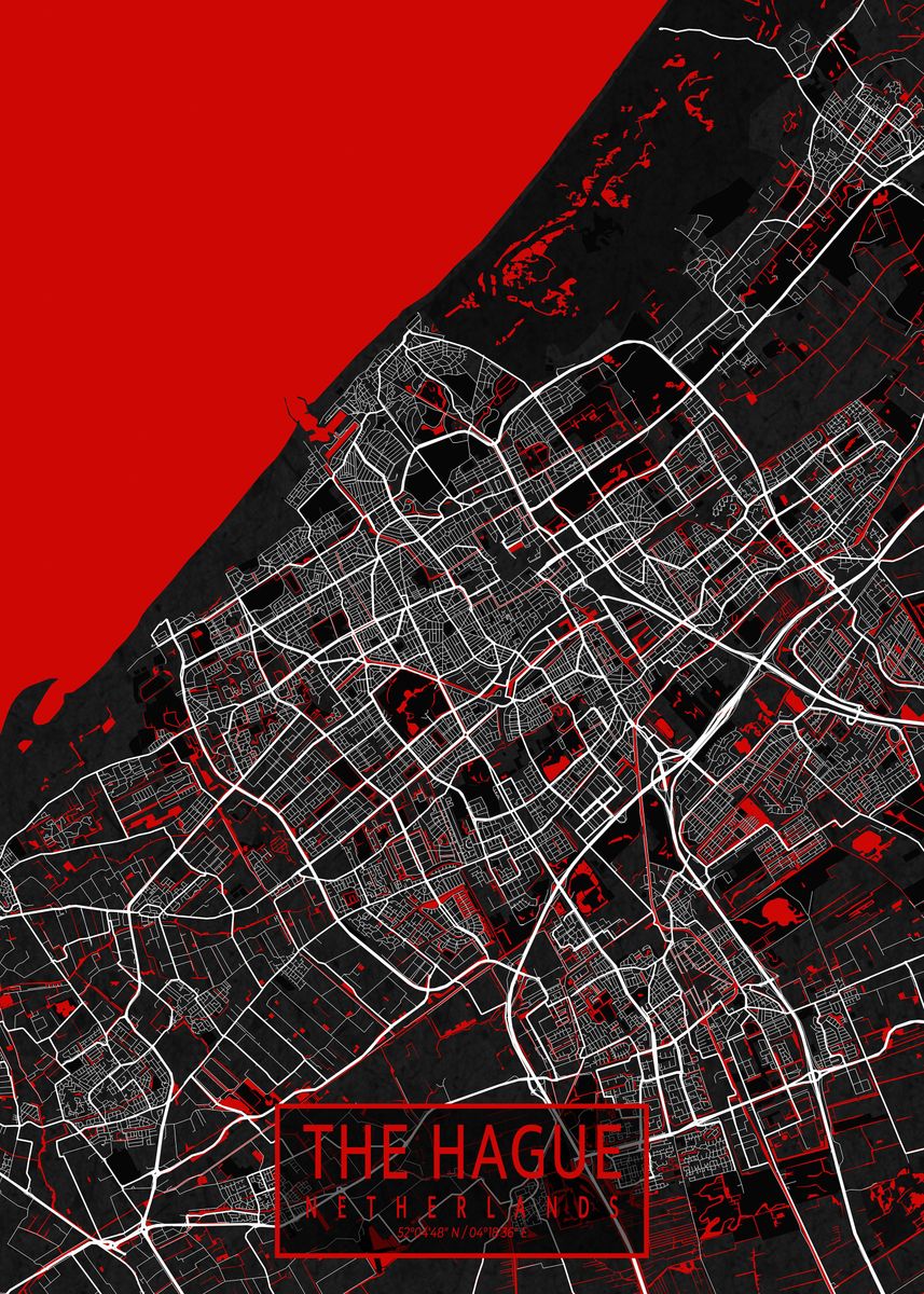 'The Hague Map Oriental' Poster, picture, metal print, paint by deMAP ...