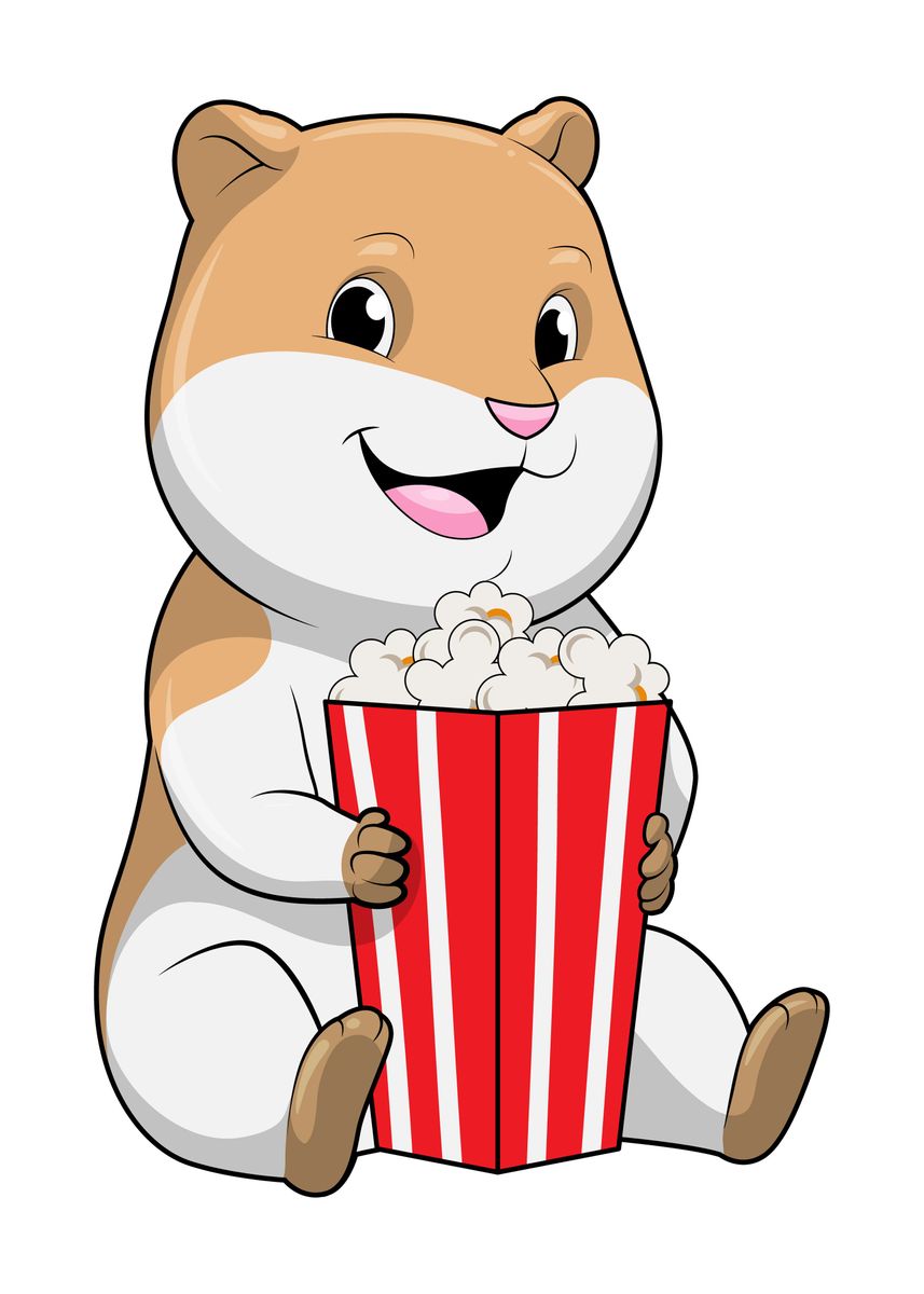 'Hamster Cone of Popcorn' Poster by Markus Schnabel | Displate