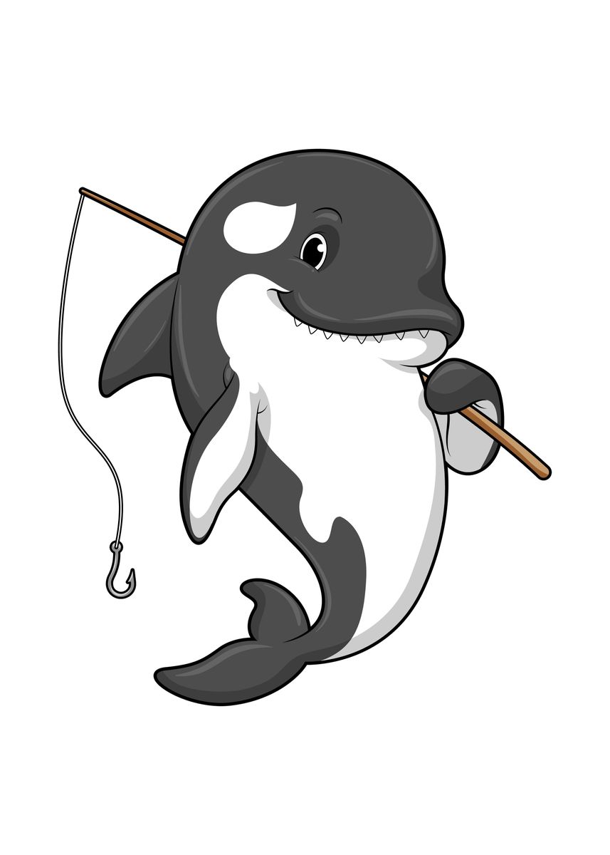 'Orca Fisher Fishing rod' Poster, picture, metal print, paint by Markus ...