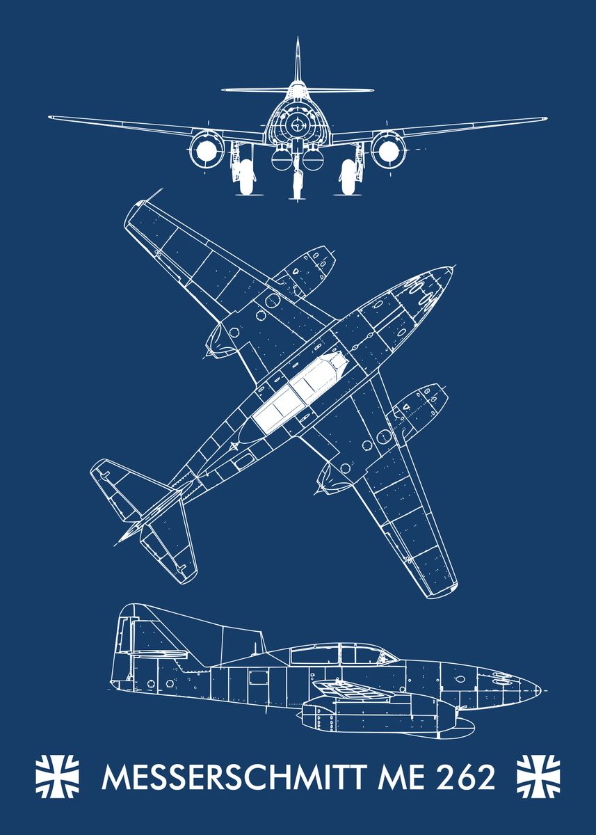 'Messerschmitt Me 262 B' Poster, picture, metal print, paint by Atomic ...