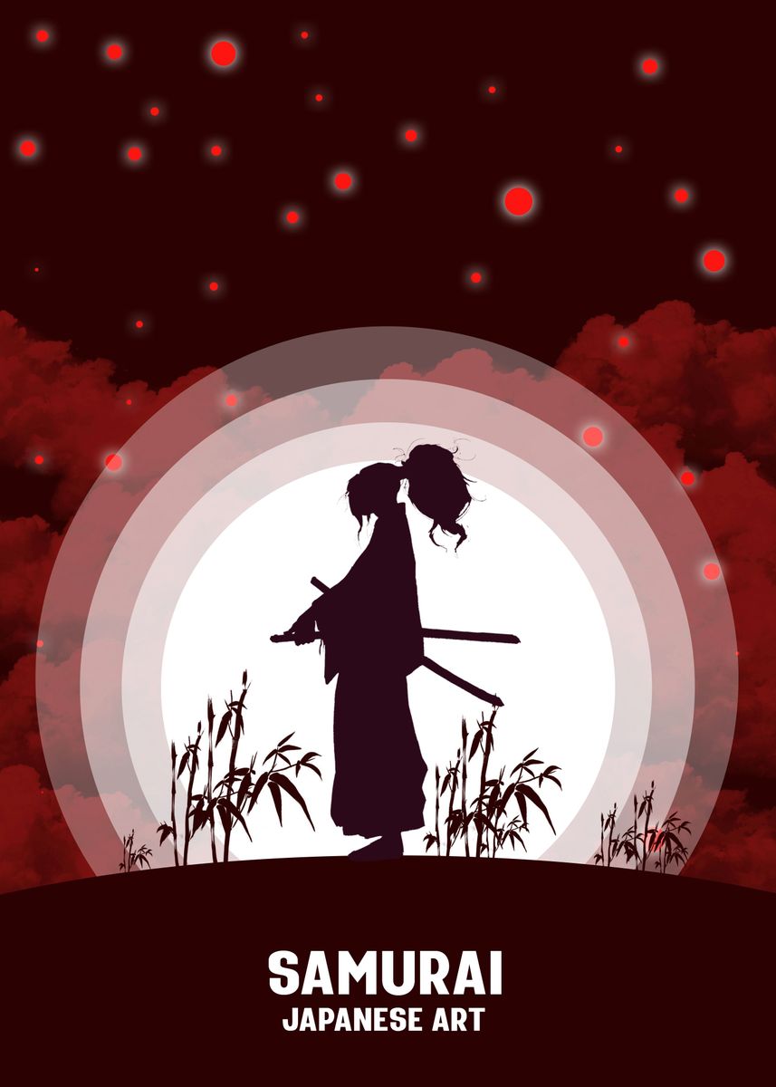 'Samurai Japanese Lovers' Poster, picture, metal print, paint by Theng ...