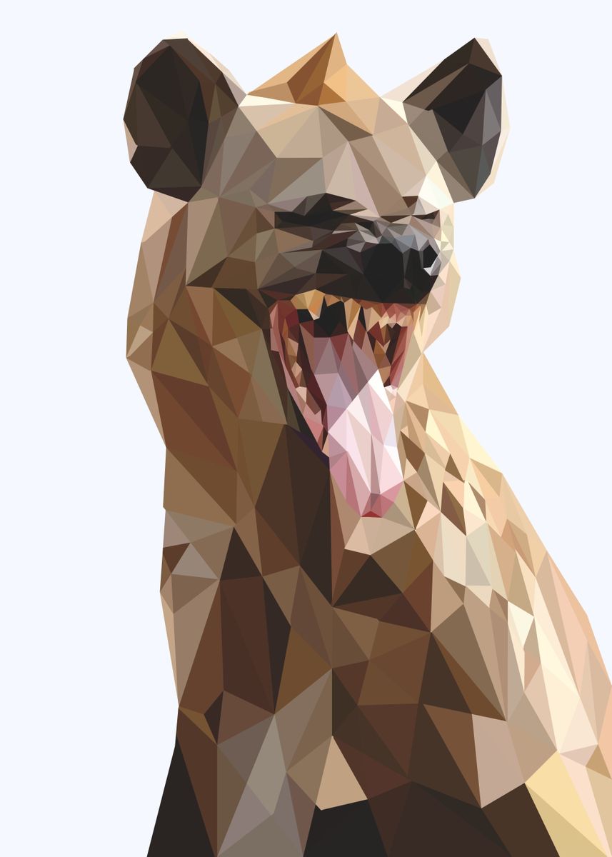 'nursery animal hyena' Poster, picture, metal print, paint by Lowpoly ...