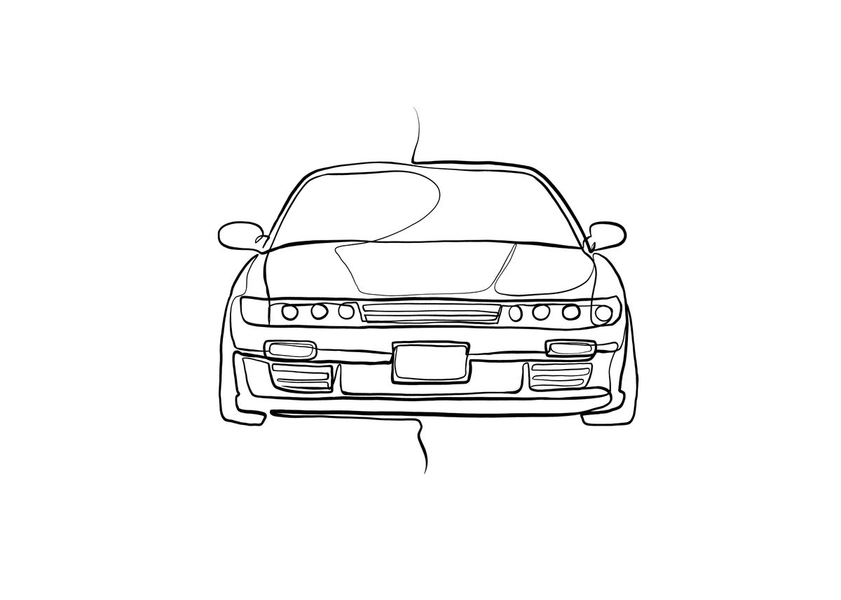 'Nissan Silvia S13' Poster by Jay minimalist art | Displate